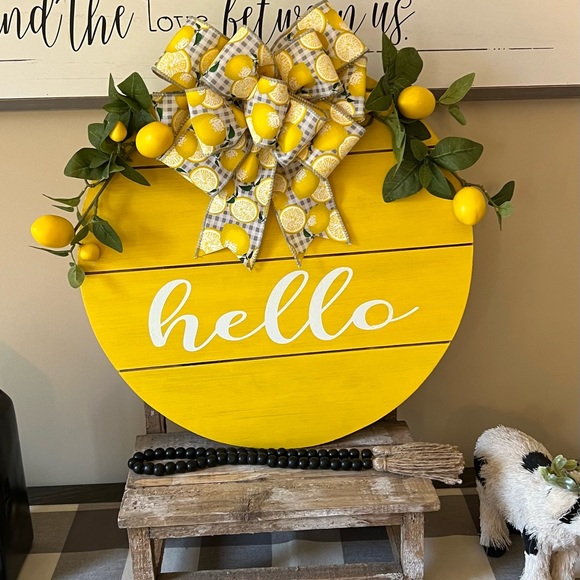 Wall Decor | Handmade Round Shiplap Lemon Sign | Poshmark